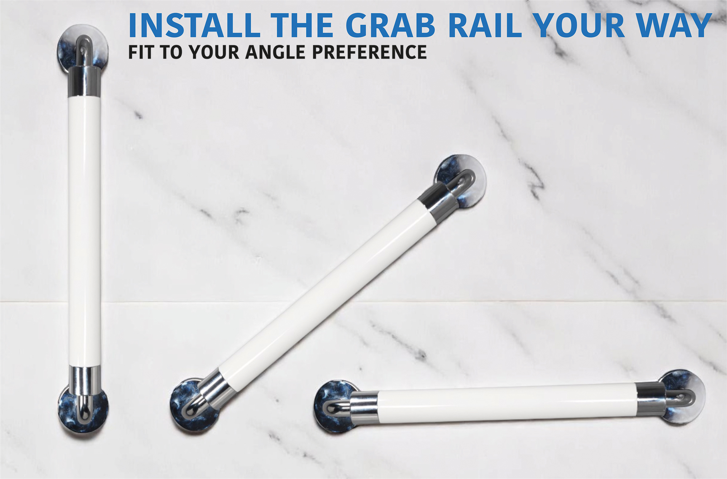 Modern Grab Rail with Beech Wood Handle 400mm - Phoenix Medical Supplies